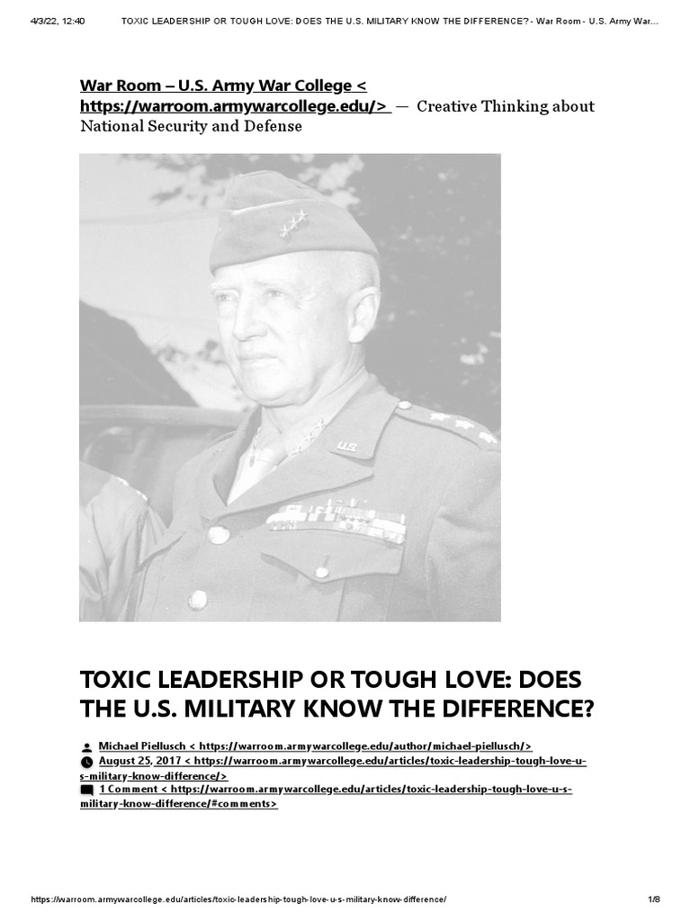 8.Ccjj Toxic Leadership or Tough Love - Does The U.S. Military Know The ...