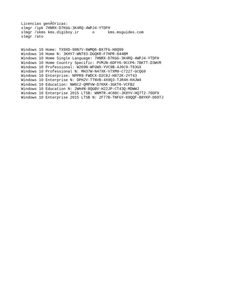 Activar Windows 10 | PDF