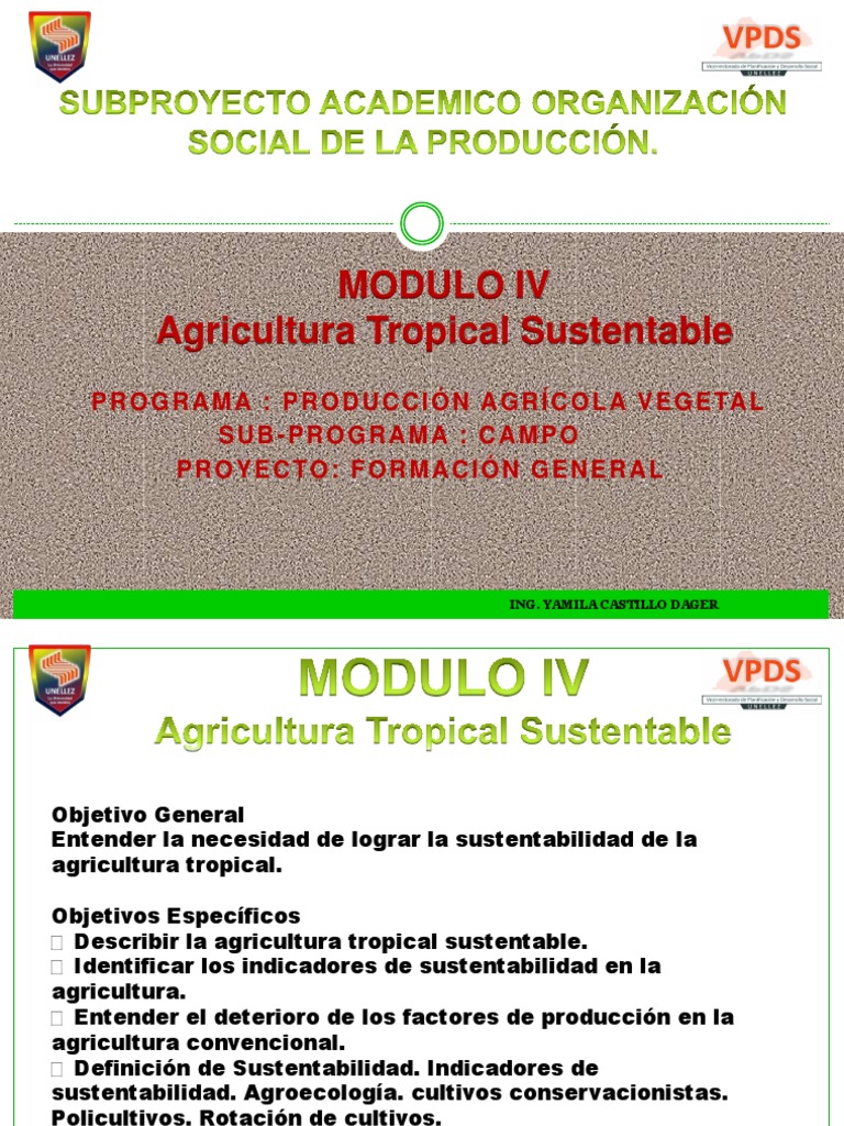 Modulo Iv Agricultura Tropical Sustentable | PDF | Suelo | Sustentabilidad