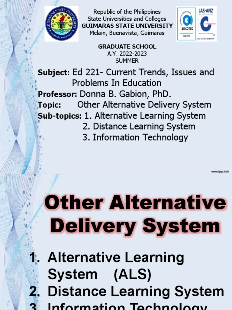Alternative Learning & Distance Education | PDF | Distance Education | Internet