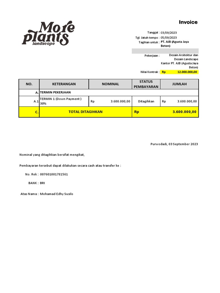 Invoice Ajb 02 September | PDF