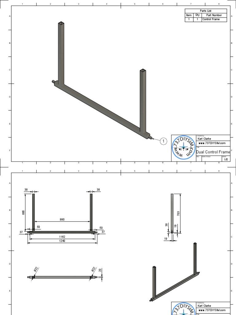 Dual Control Frame Drawing v1 | PDF