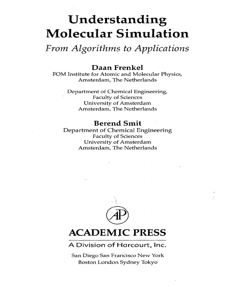 Understanding Molecular Simulation From | PDF | Molecular Dynamics | Monte Carlo Method