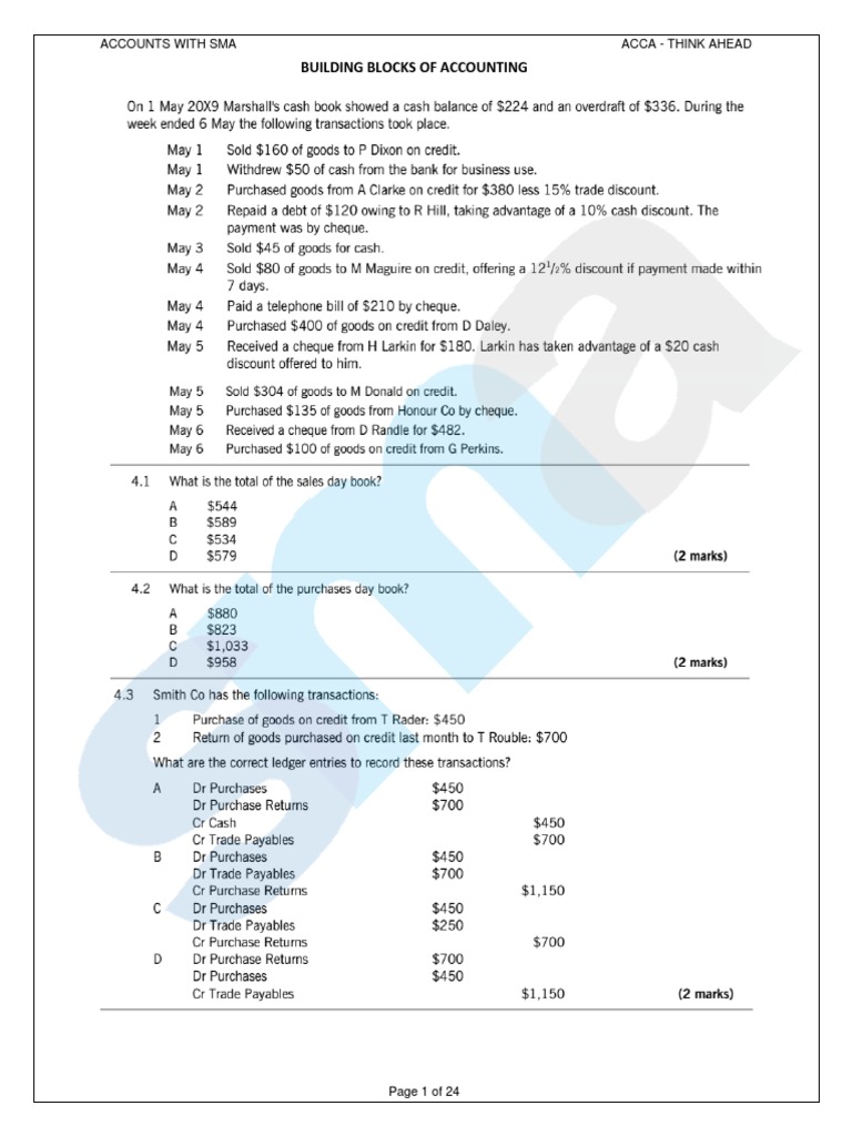 Basic Accounting MCQs | PDF
