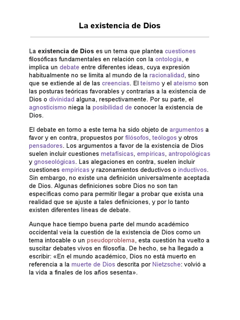 La Existencia de Dios | PDF