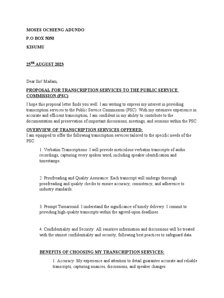 Moses Ochieng Adundo Proposal | PDF | Human Communication