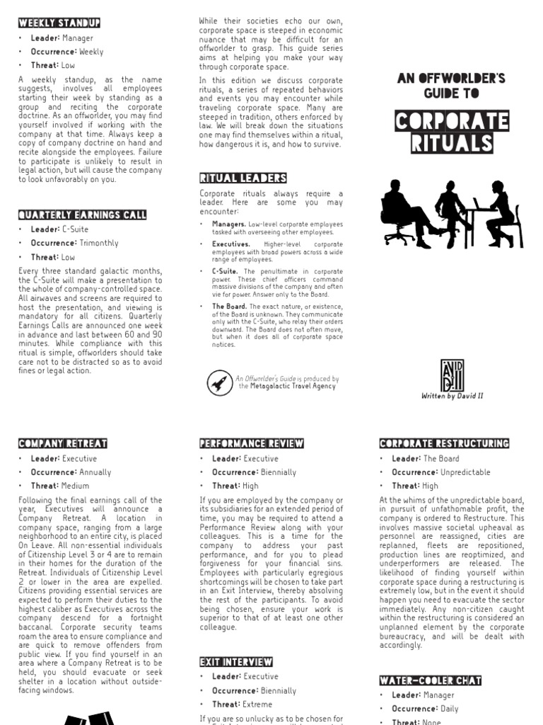 Offworlder's Guide To Corporate Rituals | PDF