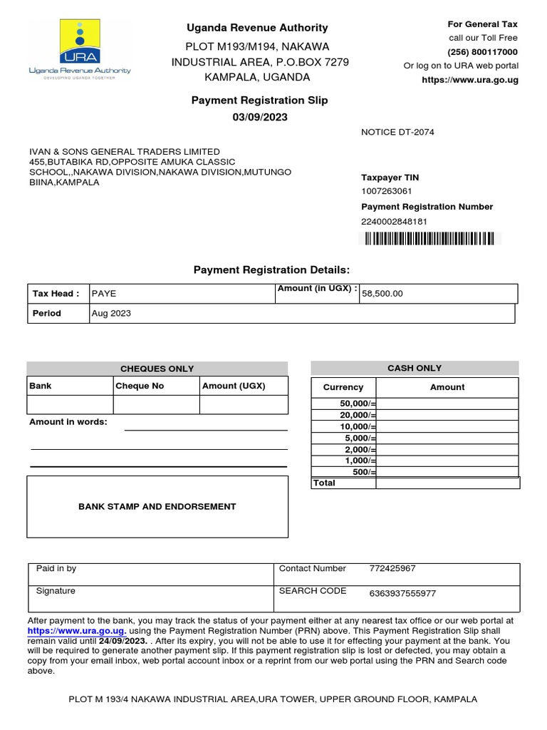 Renderrtnprnreceipt Ivan August Paye | Download Free PDF | Payments | Cheque