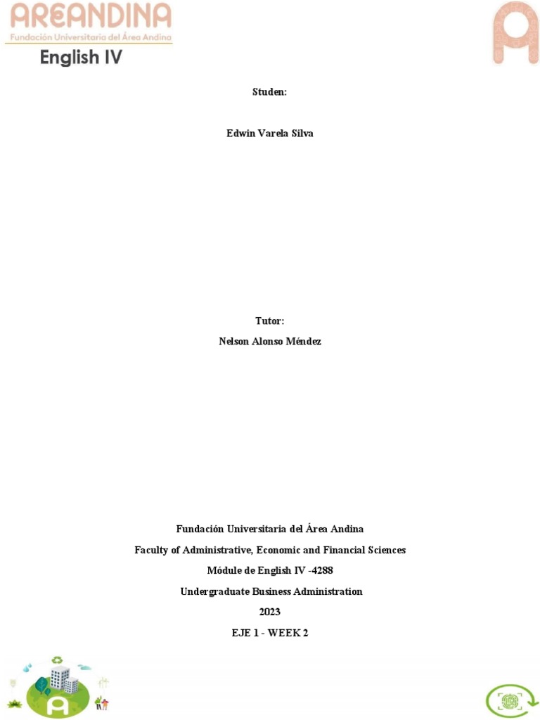 English 4 - EJE 1 - Week 2 ACT | PDF