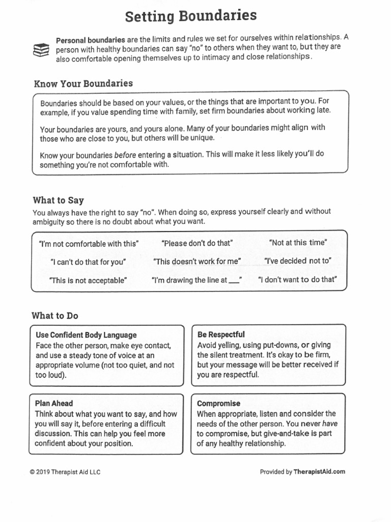 Setting Boundaries | PDF