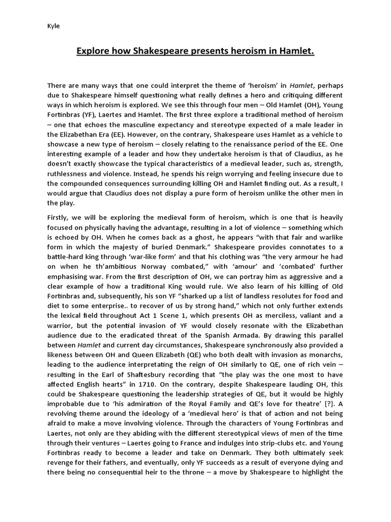 Heroism Explored in Shakespeare's Hamlet | PDF | Hamlet