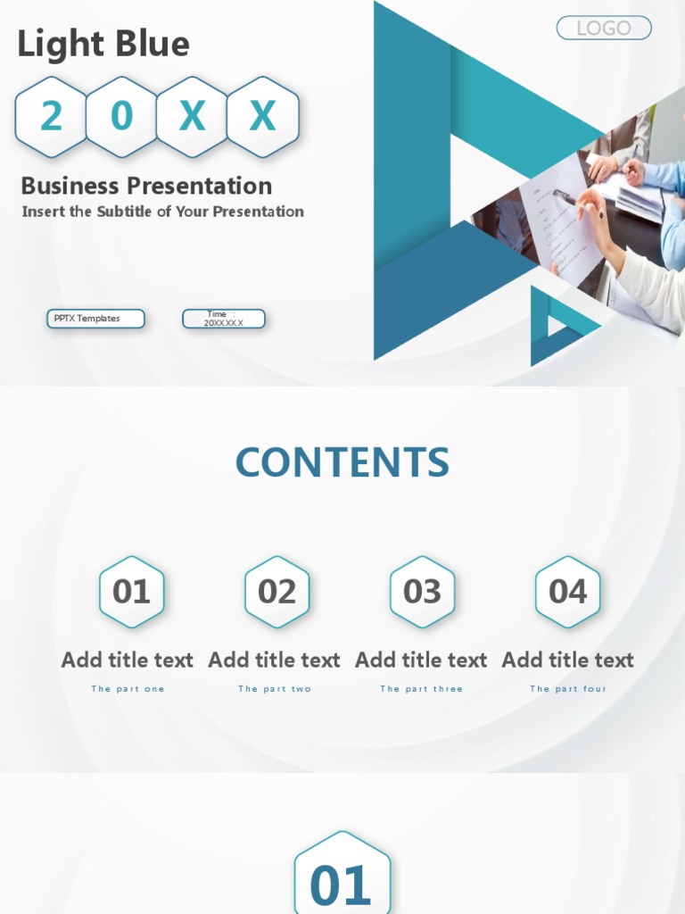 Light Blue Business Presentation Template | PDF | Data | Information Technology