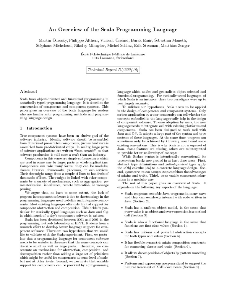 Scala Overview | PDF | Scala (Programming Language) | Parameter (Computer Programming)