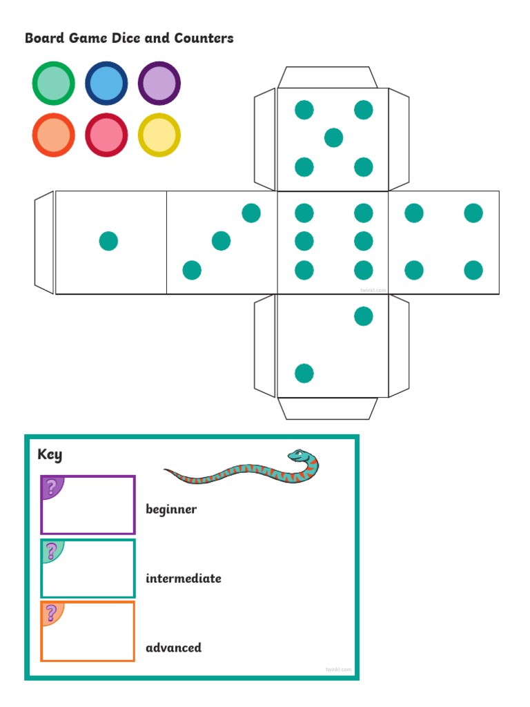 Question Cards, Dice and Counters Color | PDF | English Language