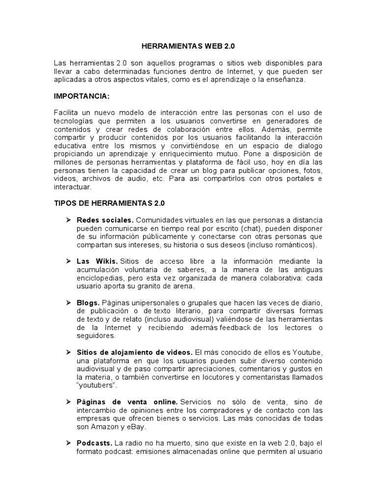 Herramientas Web 2.0 | PDF | web 2.0 | Blog