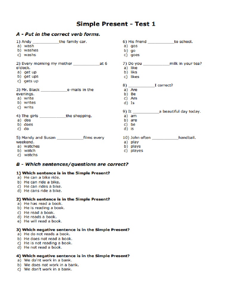 Practica1 Present Simple | PDF