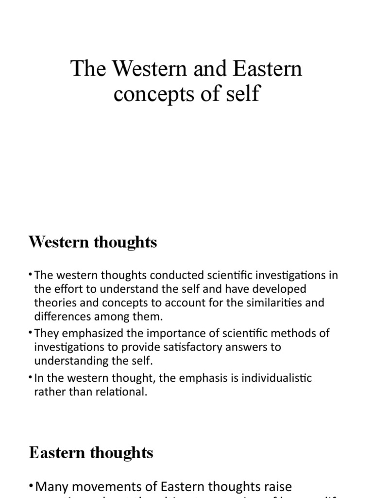 The Western and Eastern Concepts of Self | PDF | Western Philosophy ...
