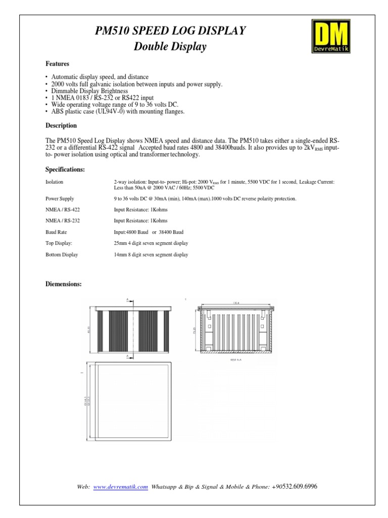 PM510 Speed Log Display Overview | PDF