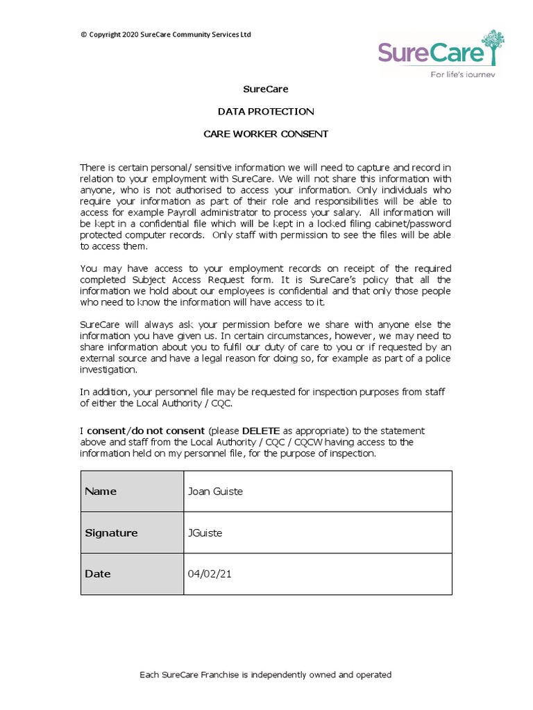 08 - Data Protection Consent Form | PDF