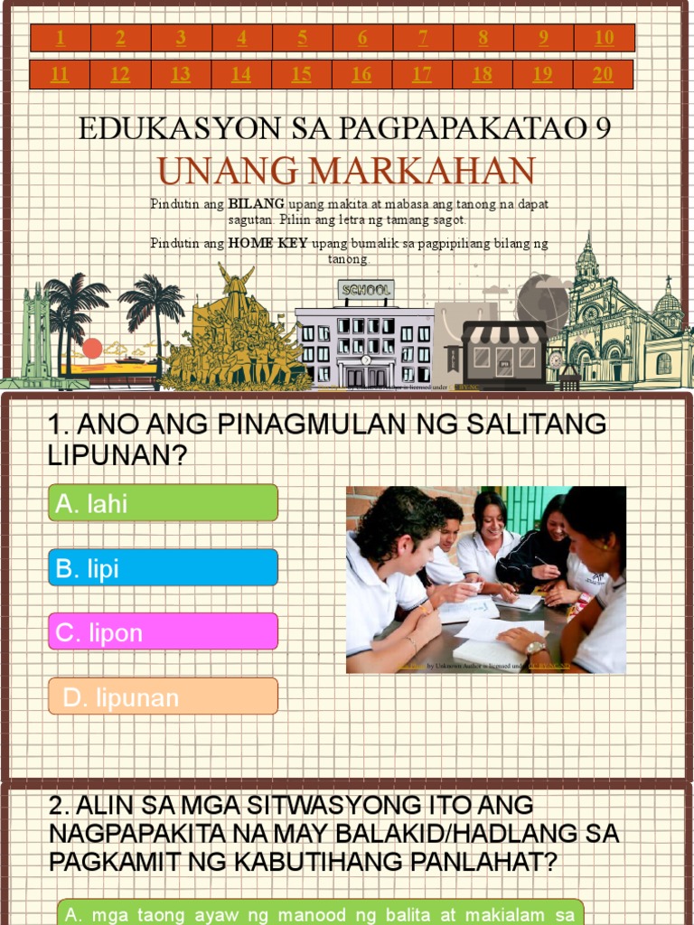 EsP 9 Unang Markahan Interactive Quiz | PDF
