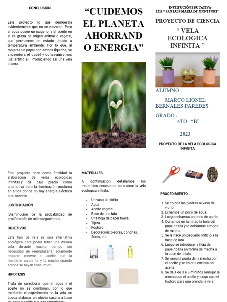 triptico lionel ciencia | PDF | Vela | Agua