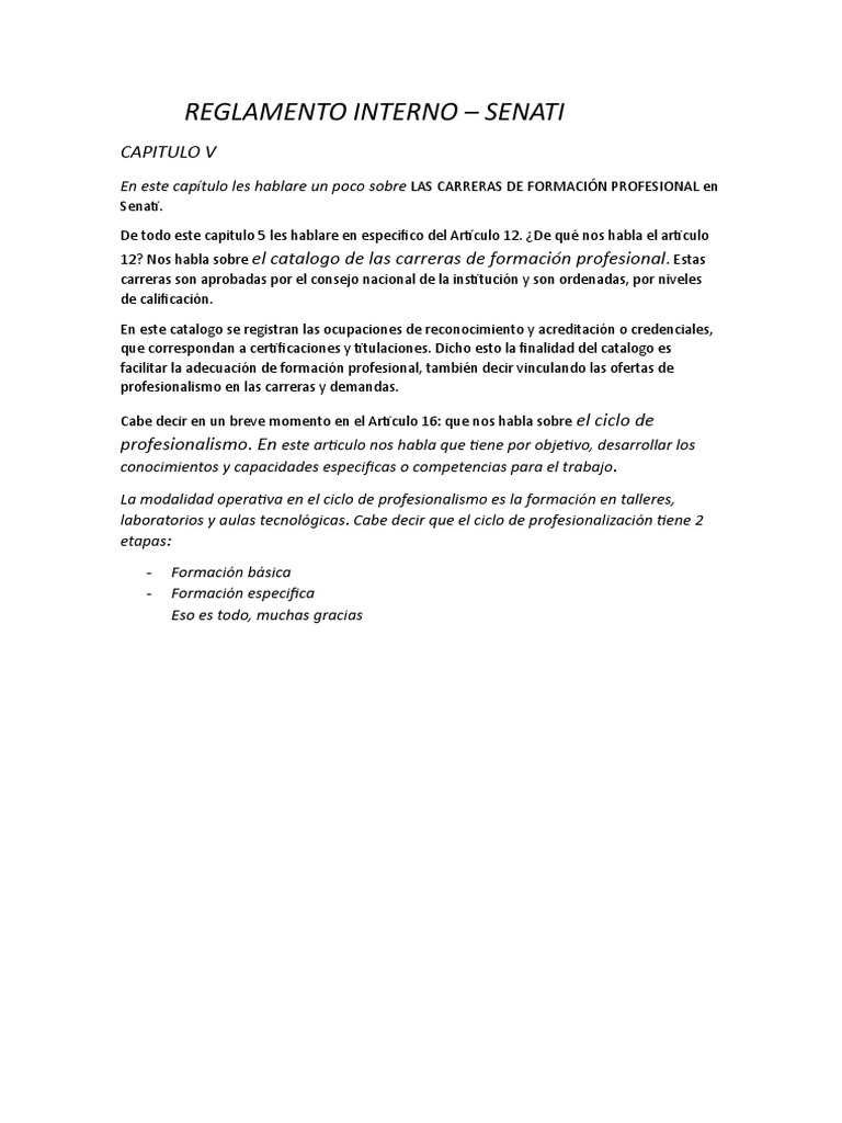 Reglamento Interno | PDF