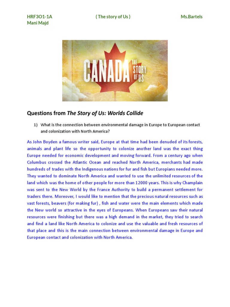 Canada - Story of Us Episode 1 Questions | PDF | Fur Trade | New France