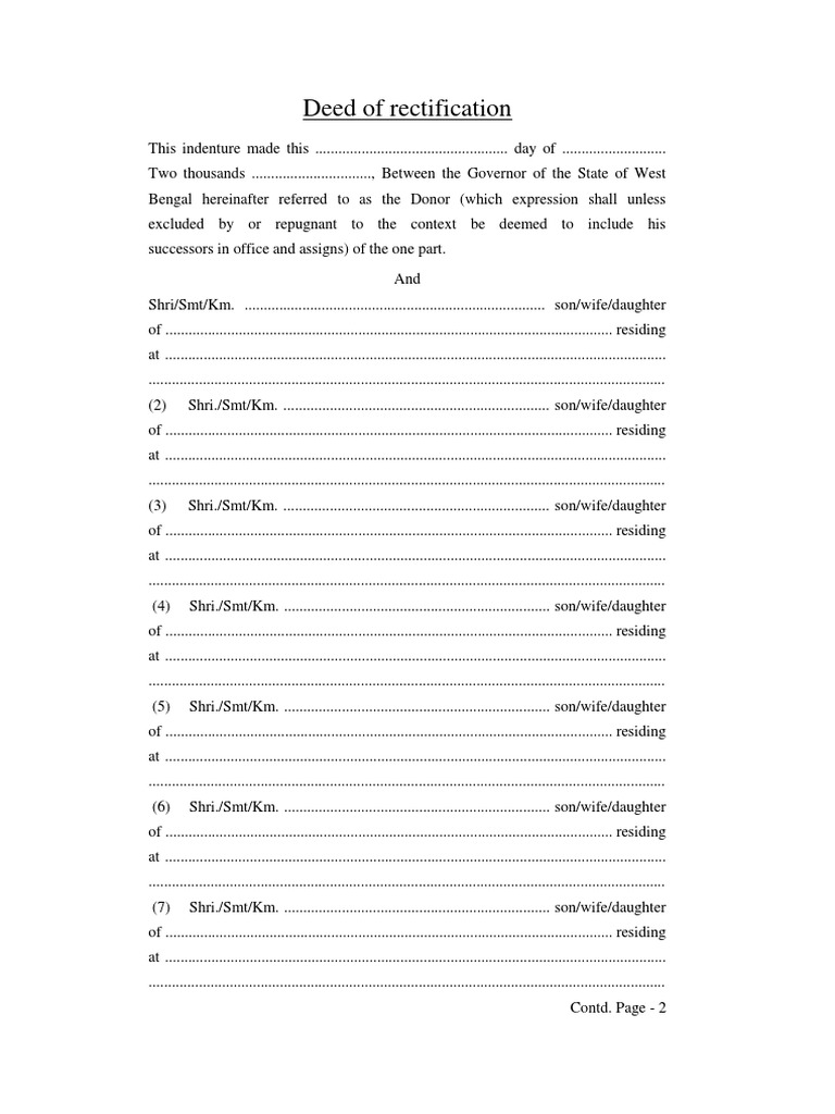 Deed of Rectification | PDF | Property Law | Legal Documents