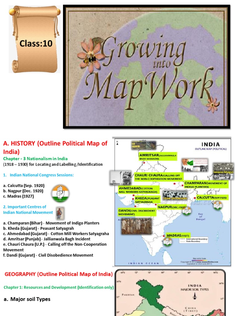 Map Work For Class10 | PDF | Gujarat | South Asia