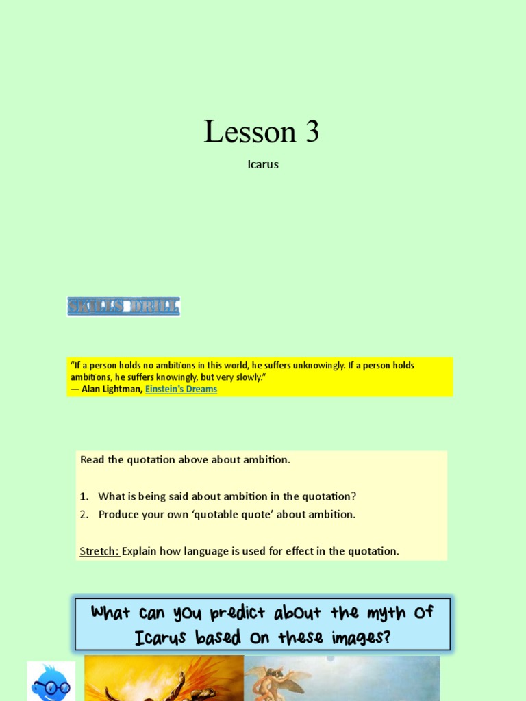 Lesson 3 Icarus | PDF | Young Adult | History