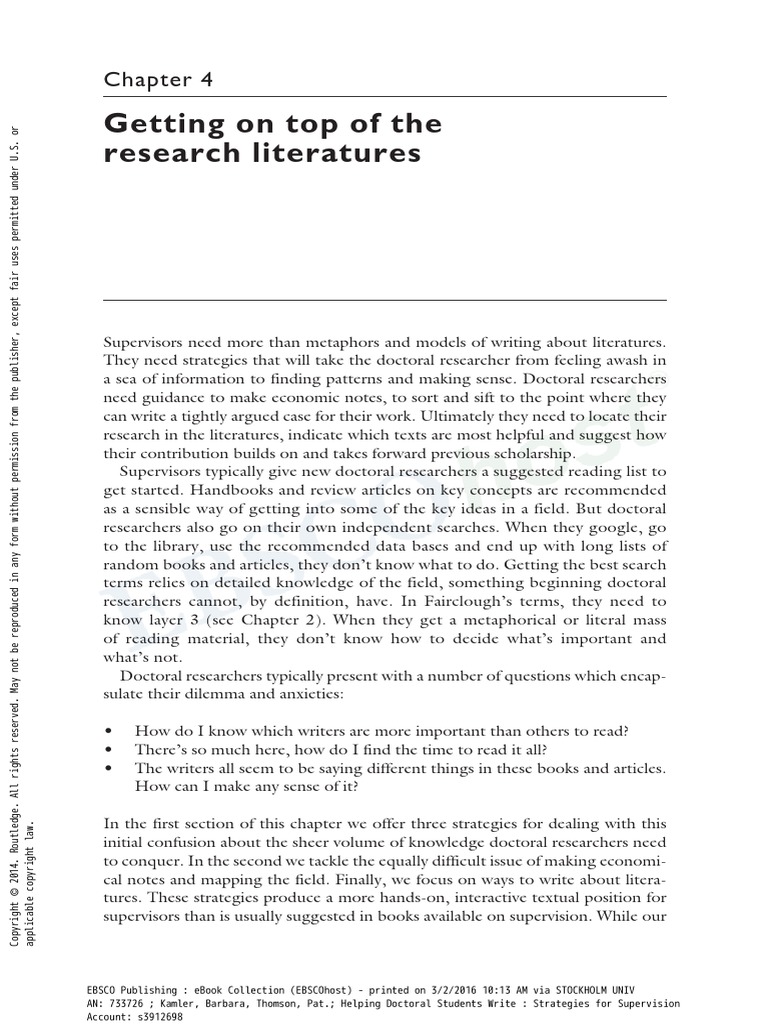 Chapter 4 Getting On Top of The Research Literatures | PDF | Books ...