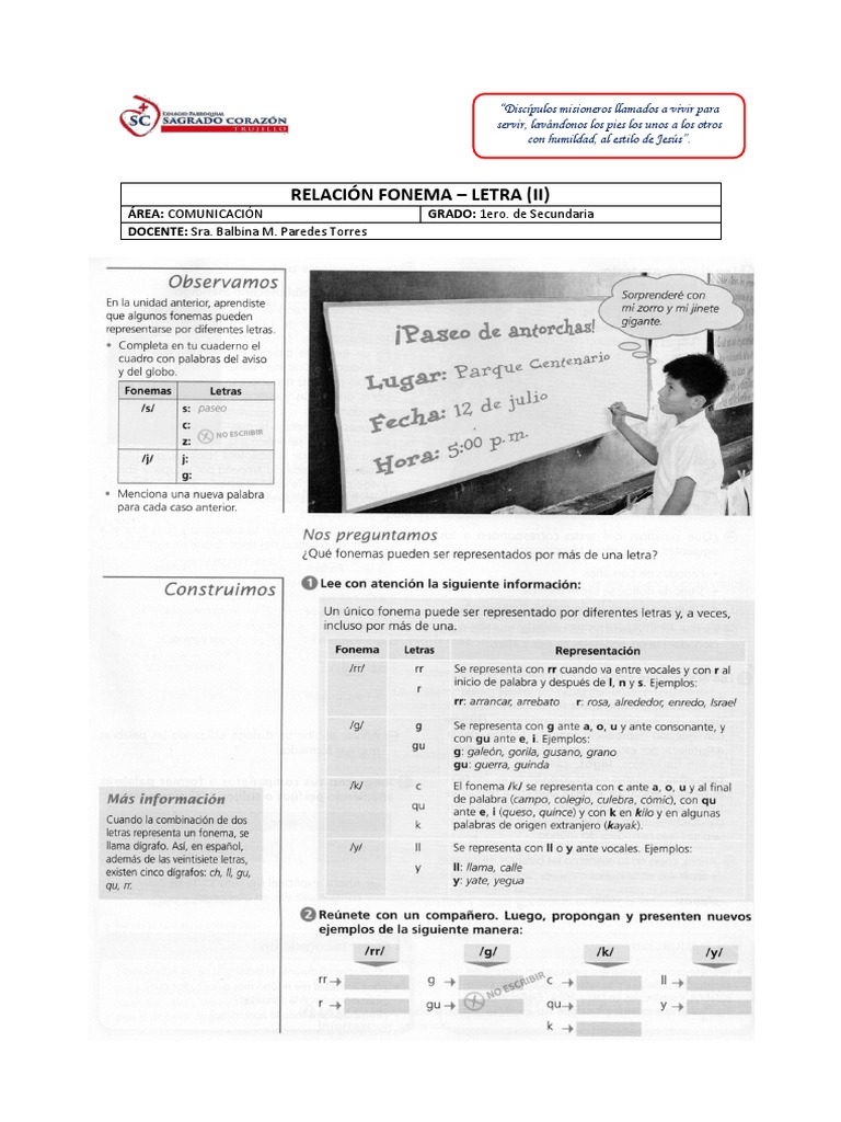 Relacion Fonema - Letra II | PDF