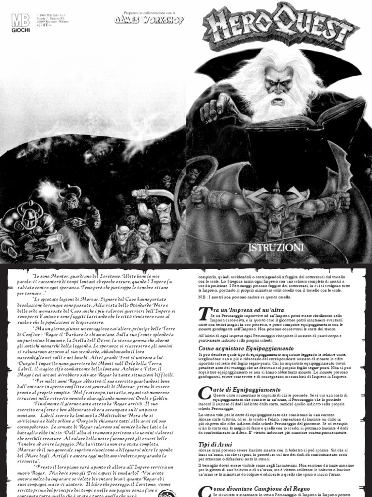Regolamento Heroquest Impaginato Per Scatola | PDF