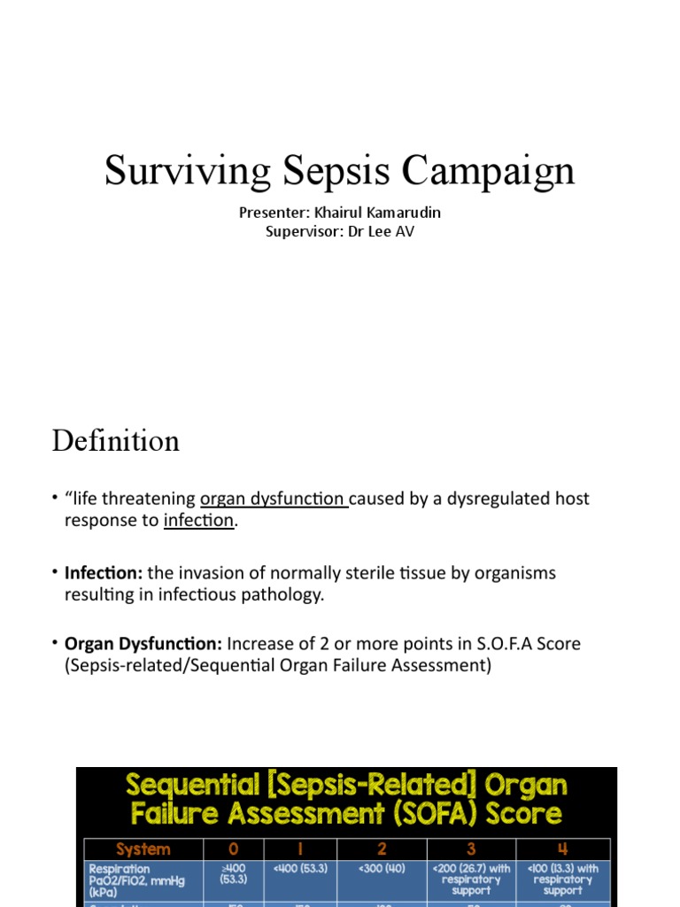 Surviving Sepsis Campaign | PDF | Sepsis | Diseases And Disorders