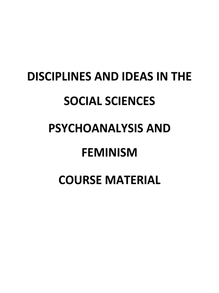 Psychoanalysis and Feminism Lecture DISS | PDF | Psychoanalysis | Id
