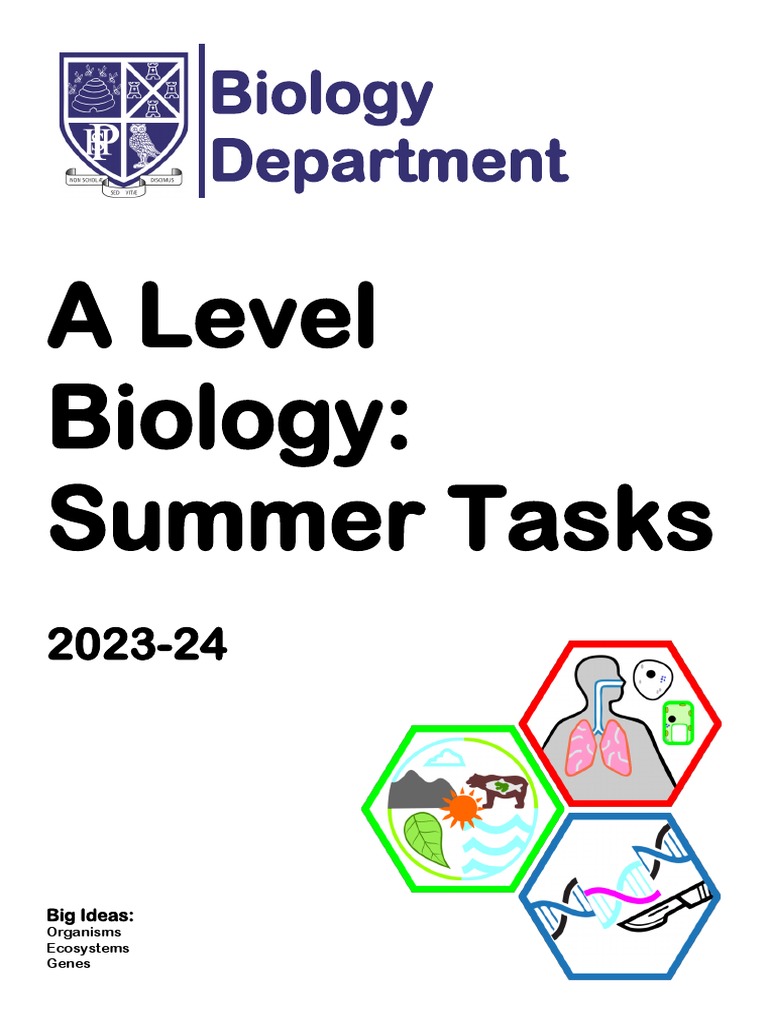 Biology Summer Task | PDF | Biology | Organisms
