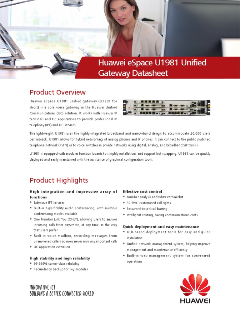 Huawei U1981 Datasheet | PDF | Telephone | Session Initiation Protocol