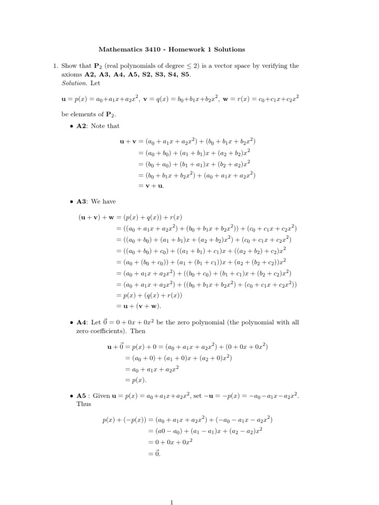 Vector Space Axioms and Examples | PDF | Vector Space | Mathematical ...