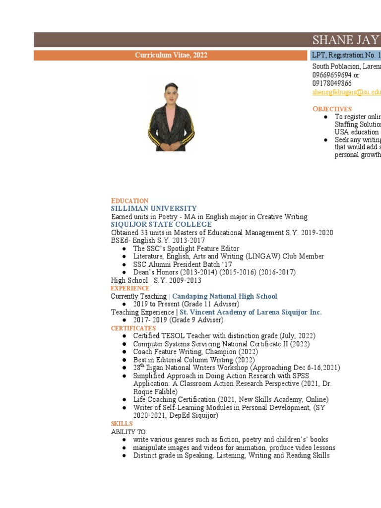 RCC Curriculum Vitae 2022 | PDF | Behavior Modification | Cognition