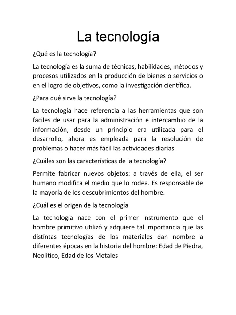 La Tecnología | PDF