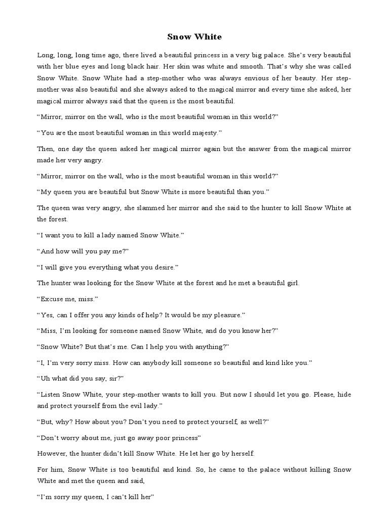 Snow White | PDF | Snow White | Fairy Tales
