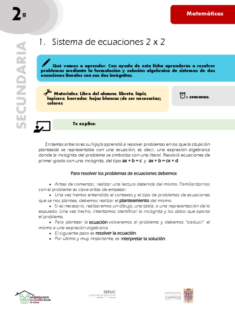 2° Matemáticas | PDF | Raíz cuadrada | Ecuaciones