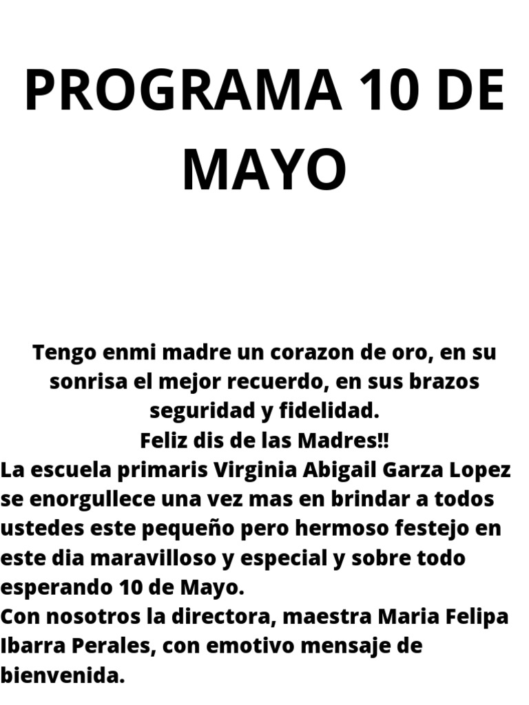Programa 10 de Mayo | PDF