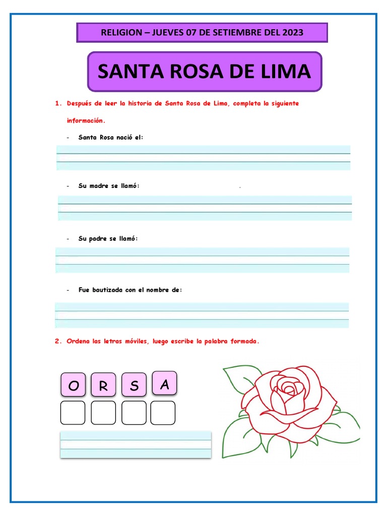 Ficha 17 Religión 2023 | PDF