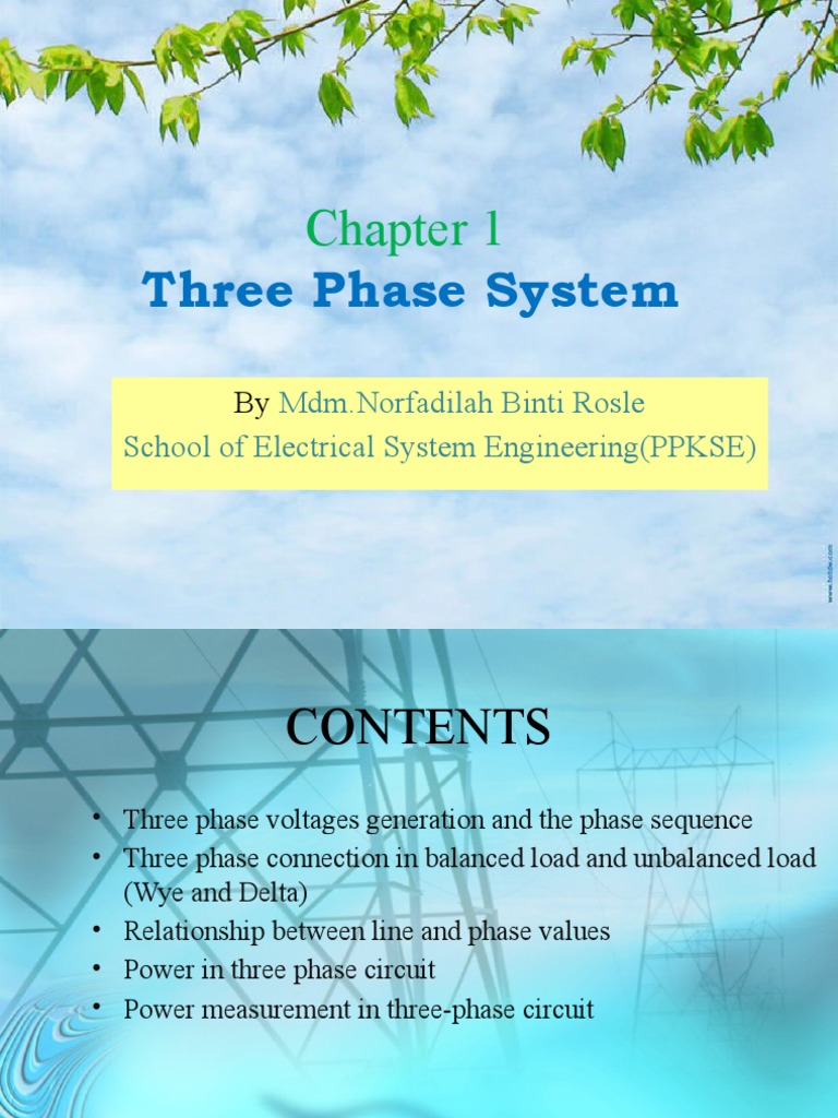 Chapter 1 Three Phase System | PDF | Electrical Engineering | Electricity