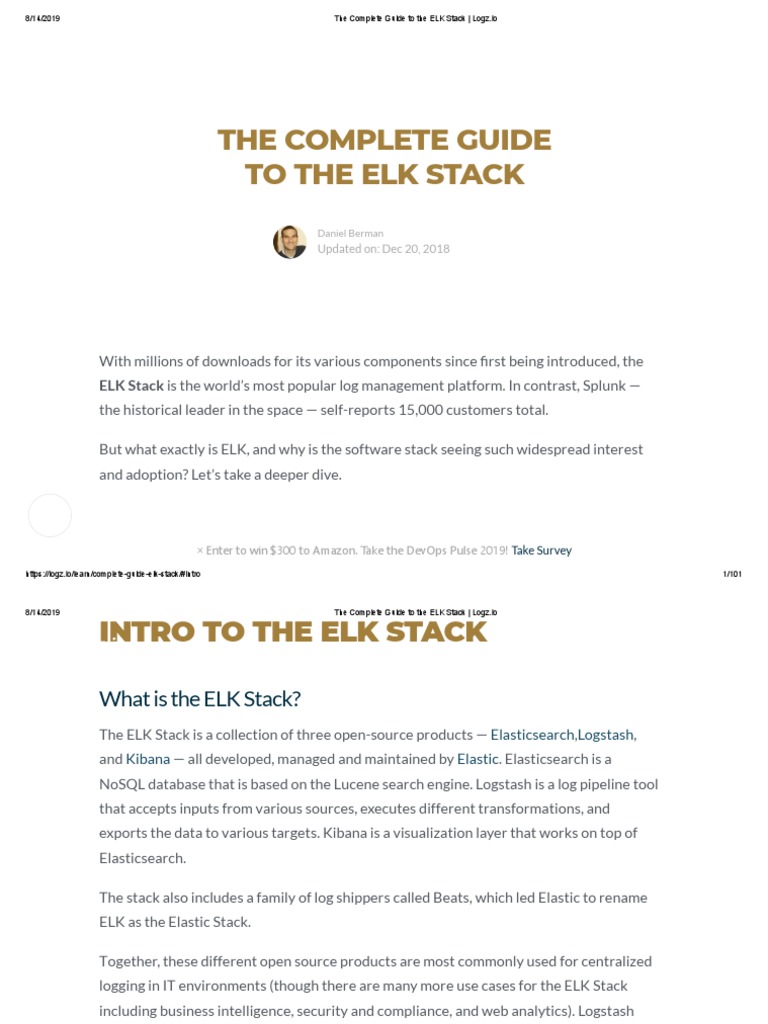 The Complete Guide To The ELK Stack - Logz - Io | PDF | Cloud Computing ...