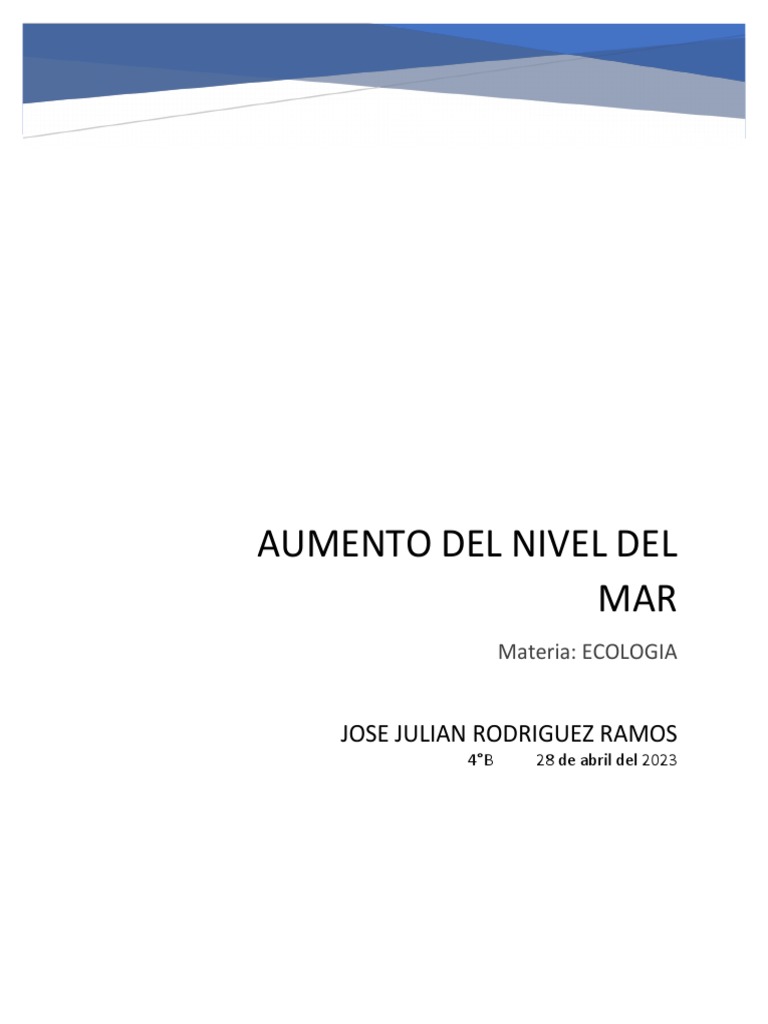 Aumento Del Nivel Del Mar | PDF | Aumento del nivel del mar | Cambio climático