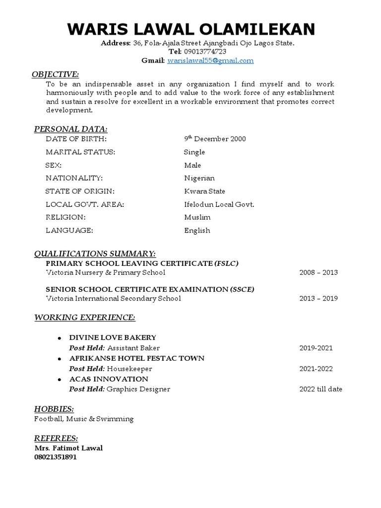Waris CV | PDF