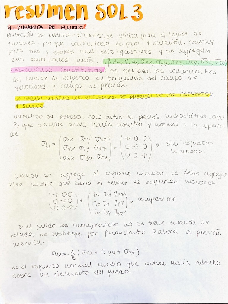 Resumen 3 (Yunus) - Solemne 3 - Fluidos | PDF