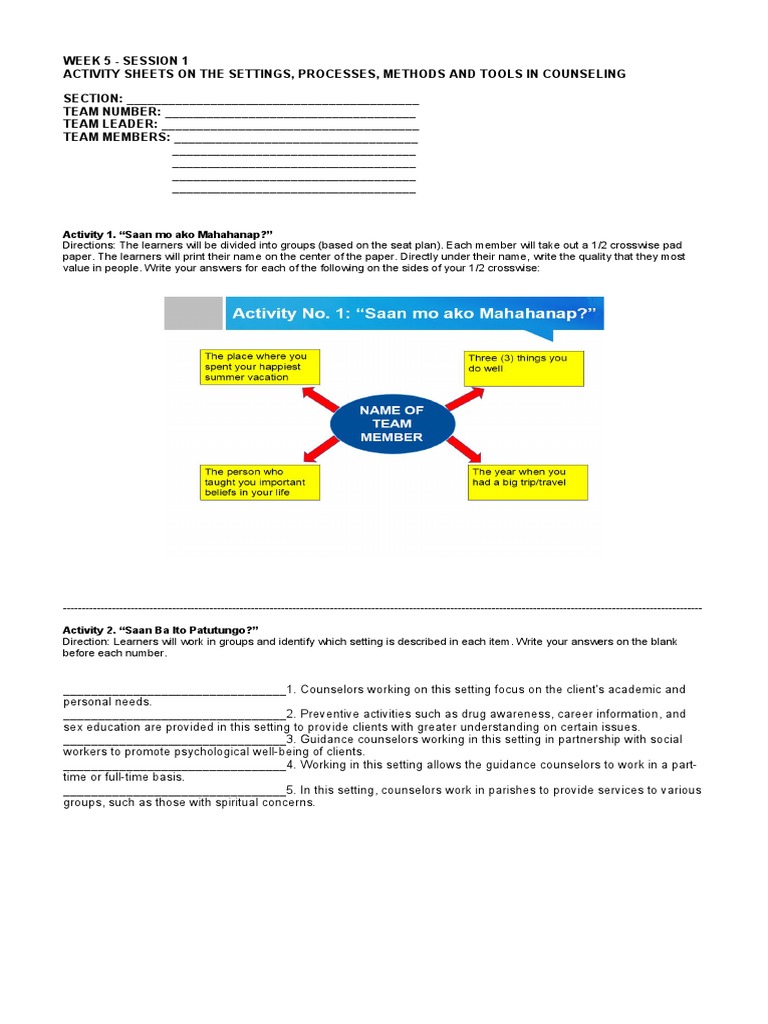 DIASS Week 5 Activity Sheets | PDF | Psychotherapy | Gestalt Therapy